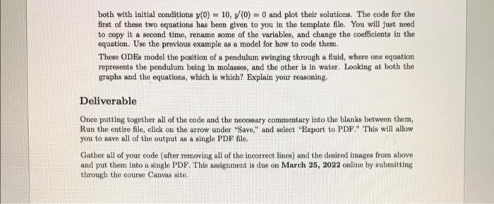 Solved While MATLAB does have ways to solve second order | Chegg.com