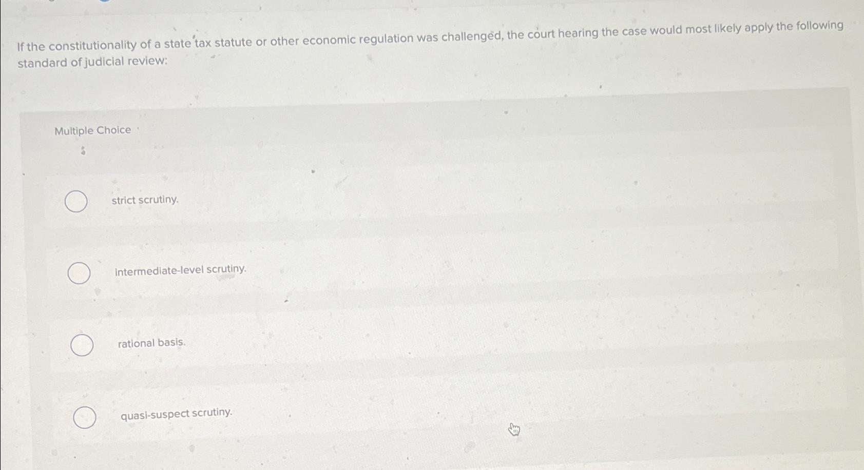 Solved If the constitutionality of a state tax statute or | Chegg.com