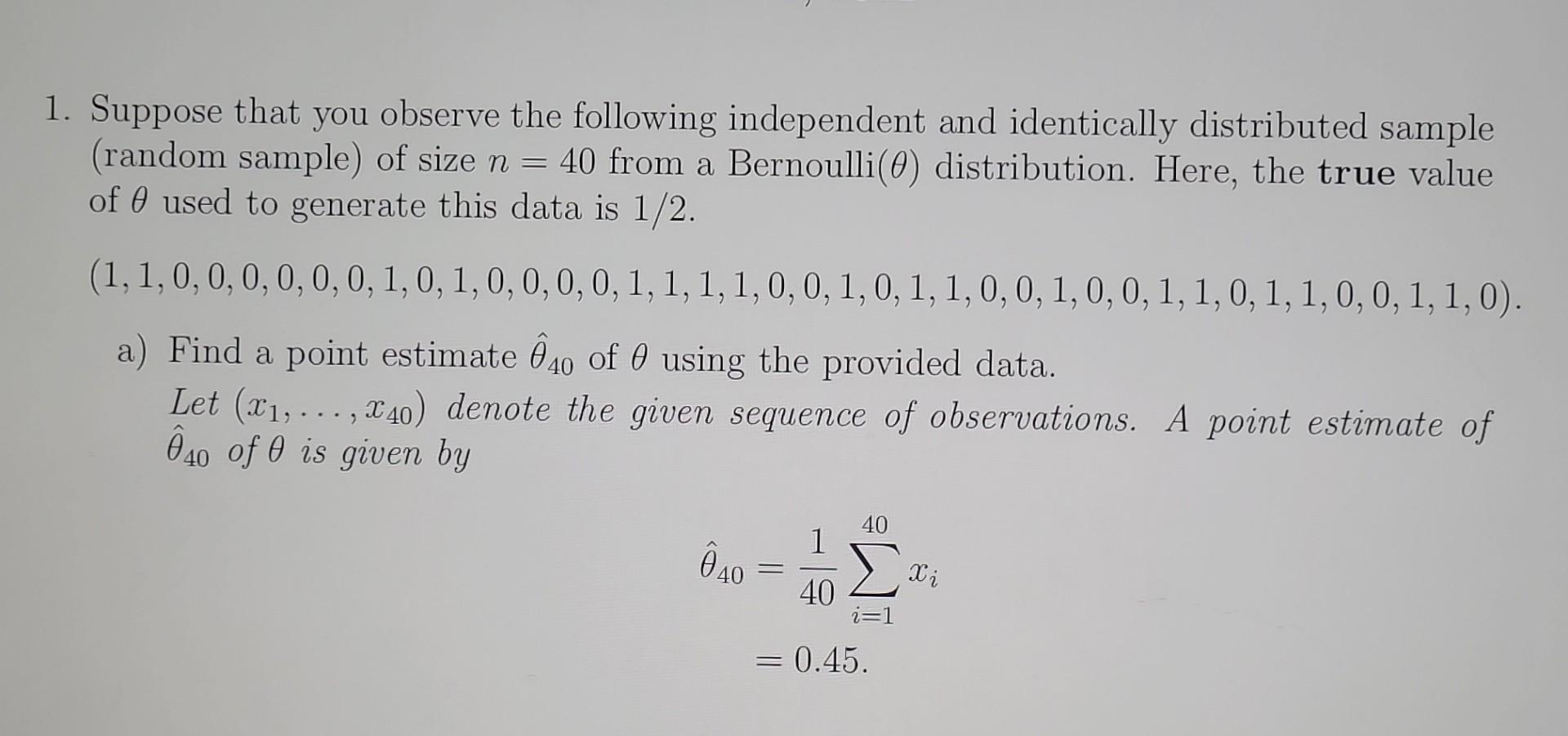 Solved Suppose that you observe the following independent | Chegg.com