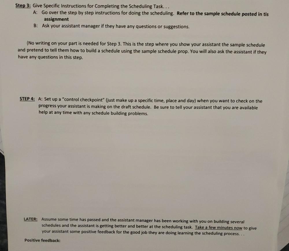 Solved Step 3: Give Specific Instructions for Completing the | Chegg.com