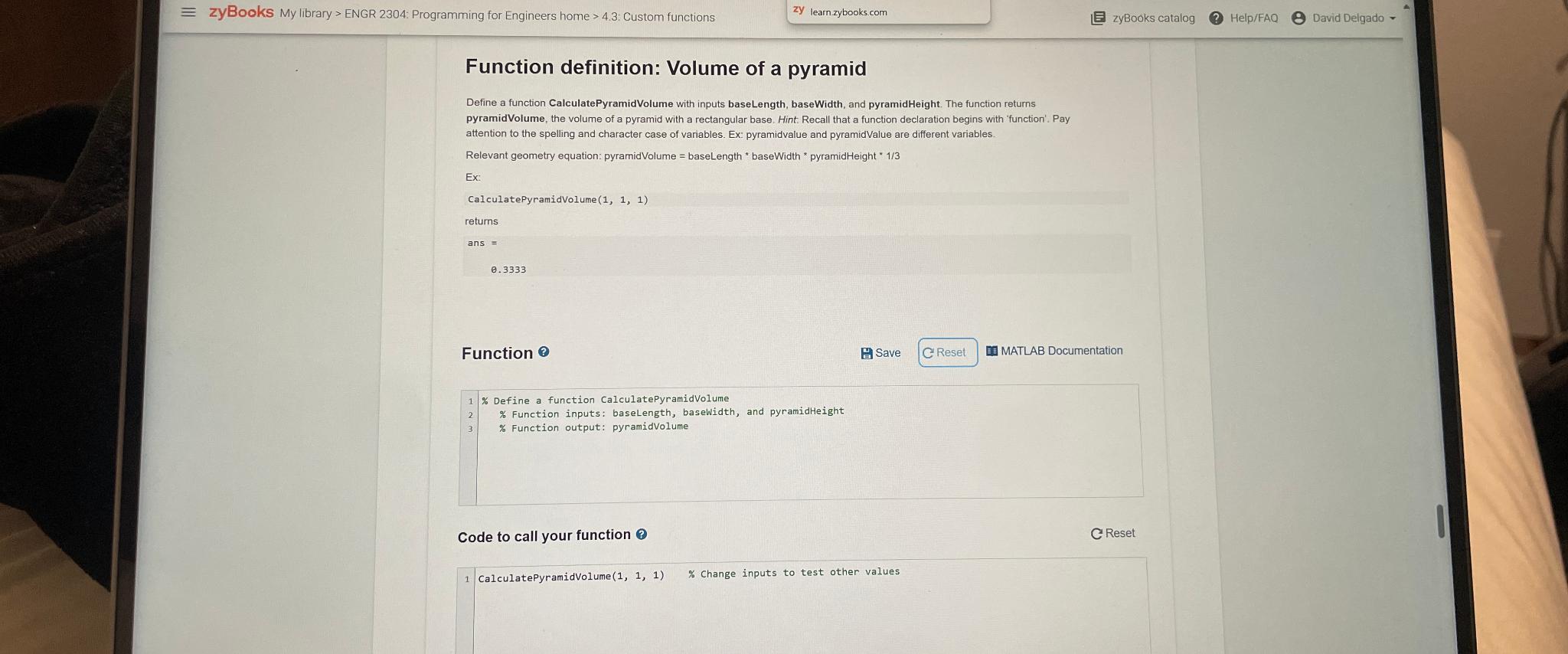 Solved Function definition: Volume of a pyramidDefine a | Chegg.com