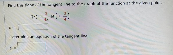 Solved Find the slope of the tangent line to the graph of | Chegg.com
