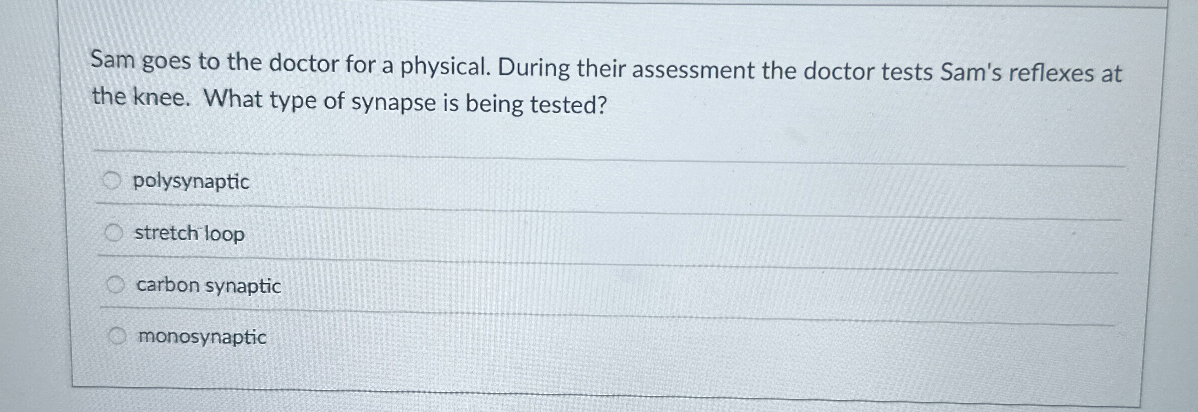 Solved Sam goes to the doctor for a physical. During their | Chegg.com