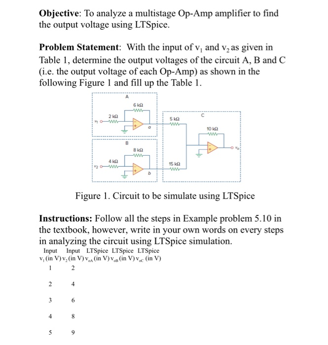 Solved Objective: To analyze a multistage Op-Amp amplifier | Chegg.com