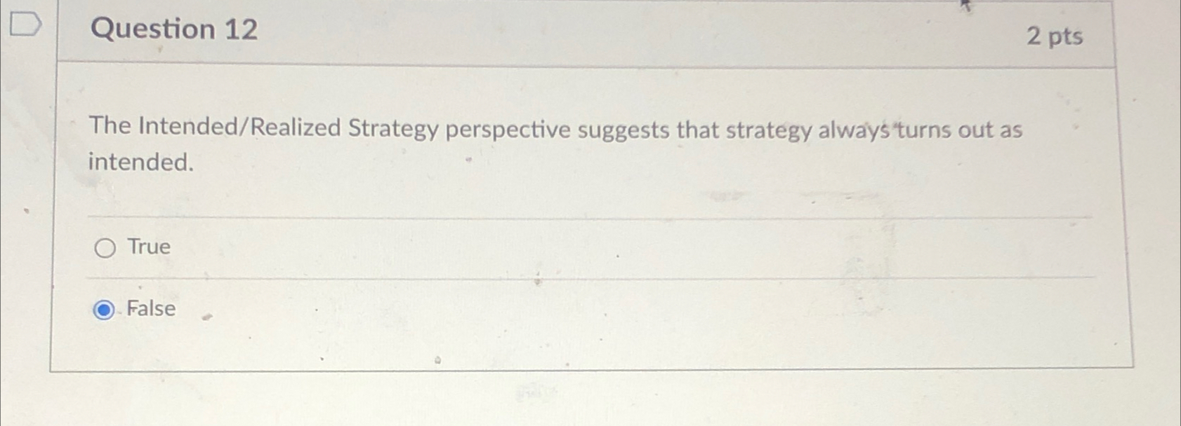 Solved Question 122 ﻿ptsThe Intended/Realized Strategy | Chegg.com