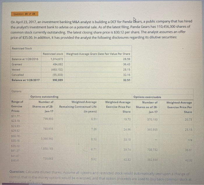 Solved Question 18 of 23 An analyst is building a DCF using | Chegg.com