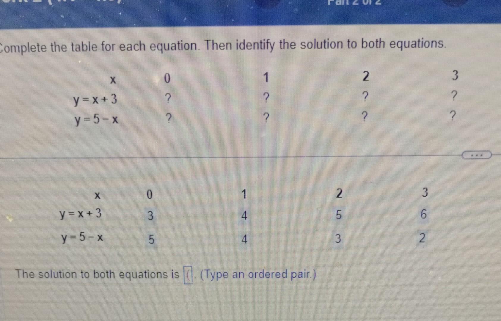 Solved omplete the table for each equation. Then identify | Chegg.com