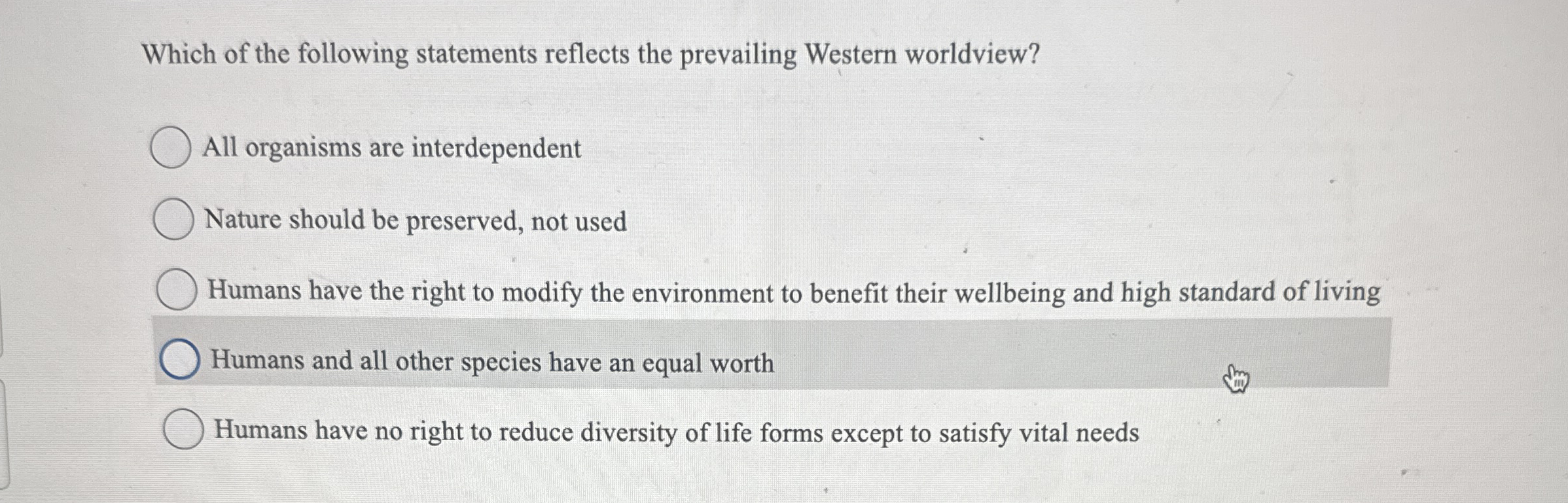Solved Which of the following statements reflects the | Chegg.com