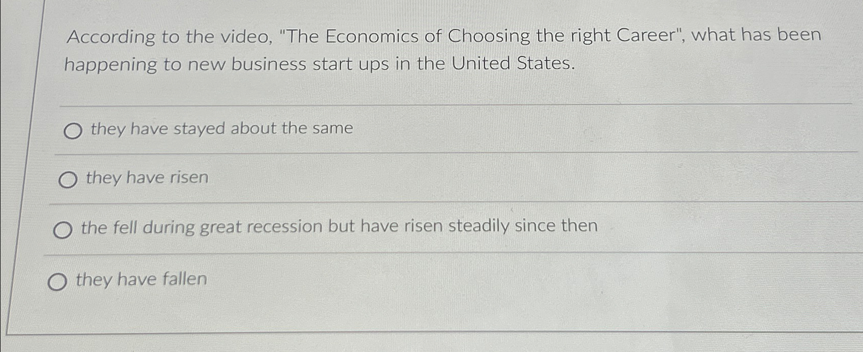 Solved According to the video, "The Economics of Choosing | Chegg.com