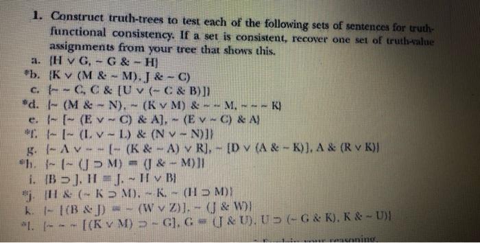 Solved Sentential Logic Truth Trees. the logic book. | Chegg.com