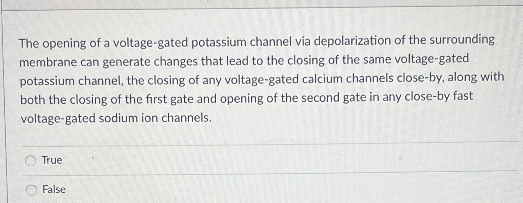 Solved The opening of a voltage-gated potassium channel via | Chegg.com