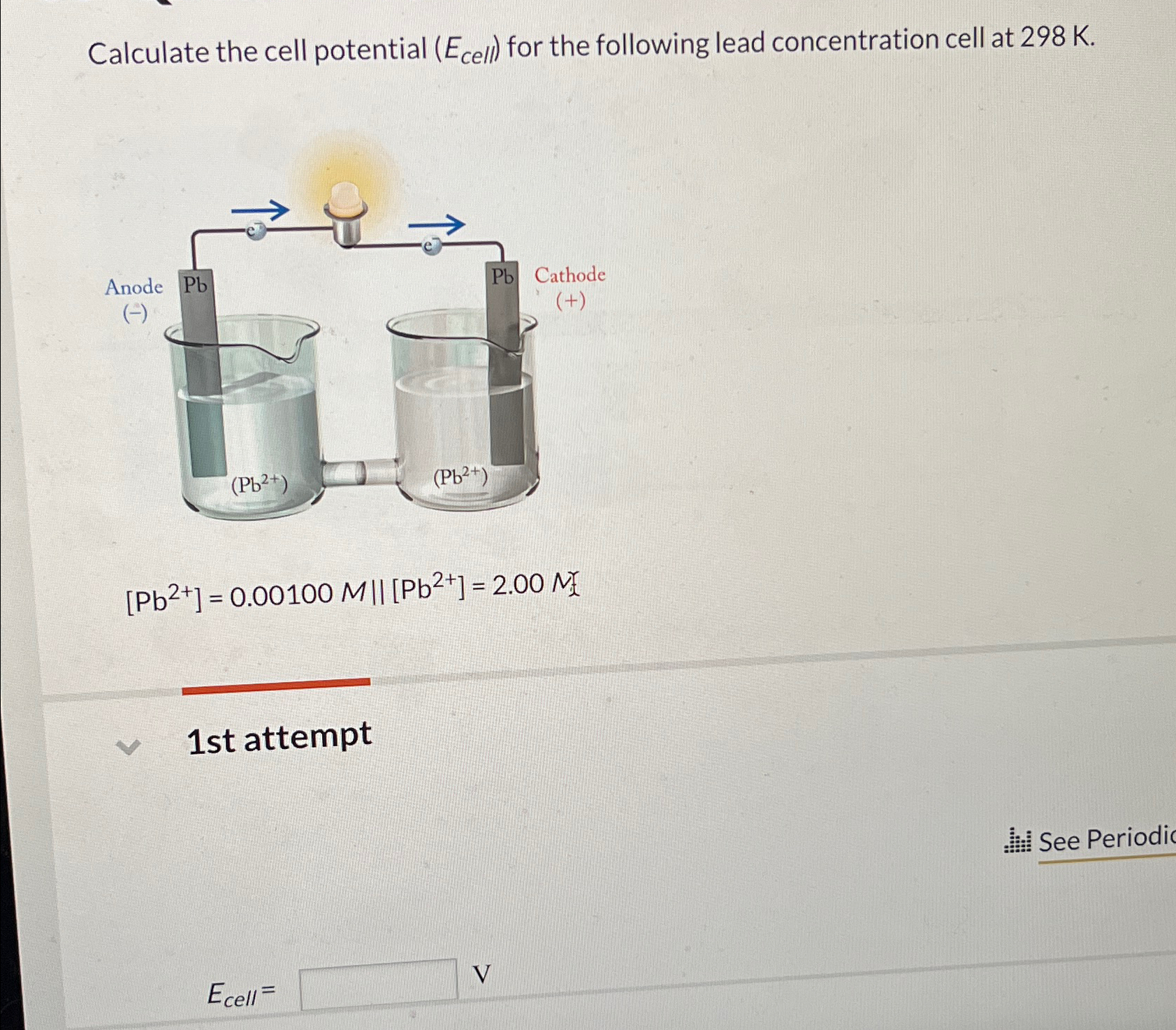 Calculate The Cell Potential Ecell ﻿for The