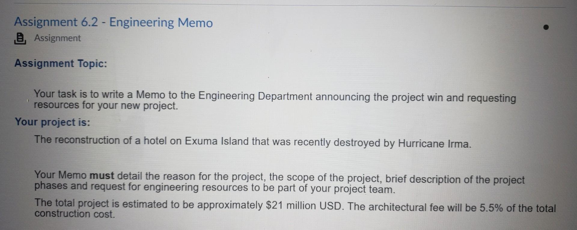 Solved need help to do this engeering memo. the first photo | Chegg.com