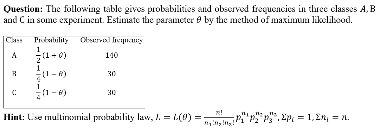 Solved Question: The following table gives probabilities and | Chegg.com