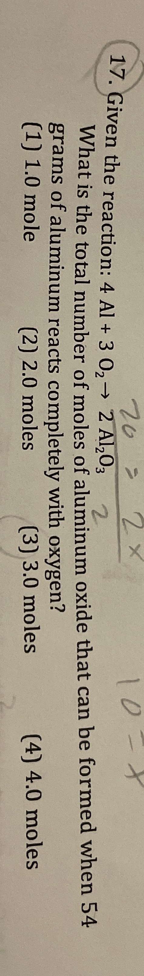 Solved Given the reaction: 4Al+3O2→2Al2O3,2What is the total | Chegg.com