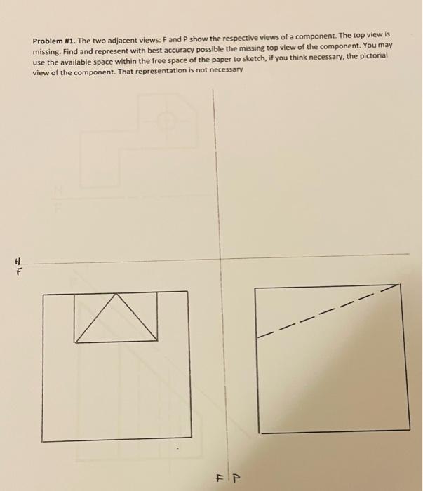 Solved Problem #1. The two adjacent views: Fand P show the | Chegg.com