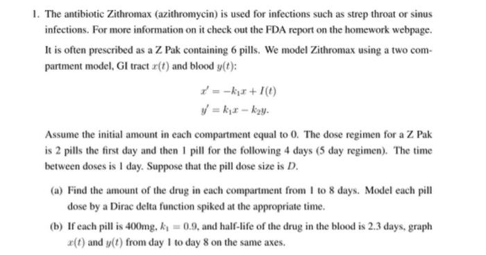 Solved The antibiotic Zithromax (azithromycin) is used for | Chegg.com