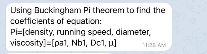 Solved Using Buckingham Pi theorem to find the coefficients | Chegg.com