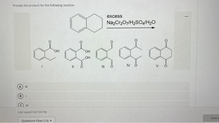 Solved Provide the product for the following reaction. | Chegg.com
