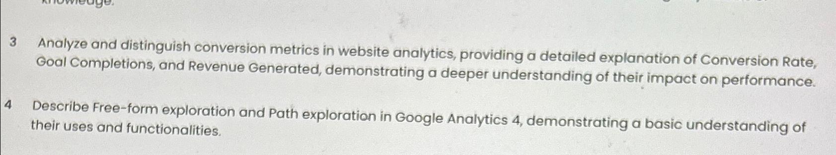 Solved 3 ﻿Analyze and distinguish conversion metrics in | Chegg.com