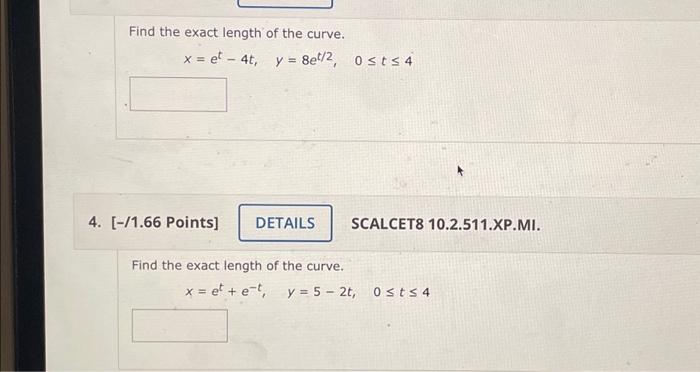 Solved Find the exact length of the curve. | Chegg.com