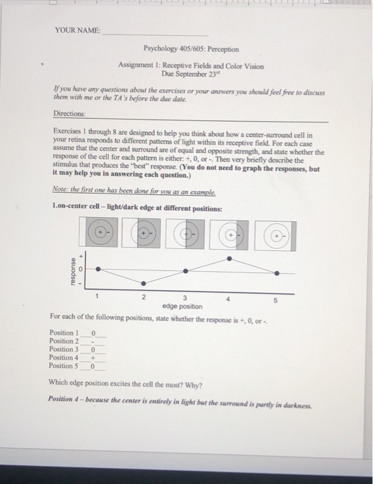 YOUR NAME: Psychology 405/605: Perception Assignment | Chegg.com