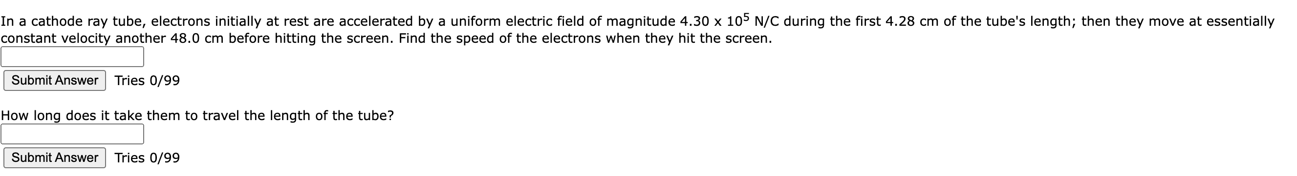 Solved In a cathode ray tube, electrons initially at rest | Chegg.com