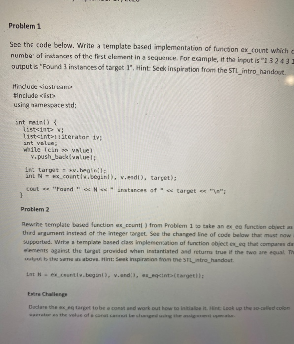 Problem 1 See The Code Below Write A Template Based 