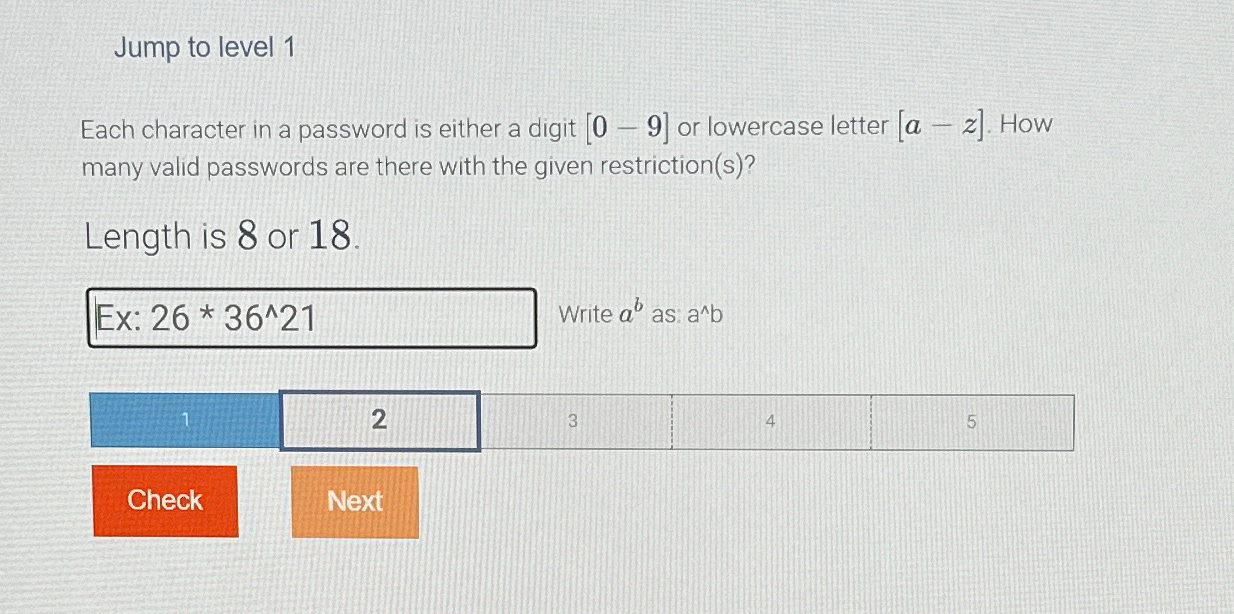 Solved Jump to level 1Each character in a password is either | Chegg.com