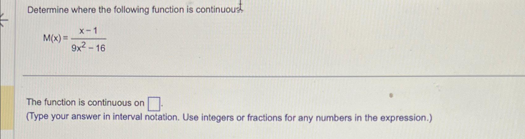 Solved Determine where the following function is | Chegg.com