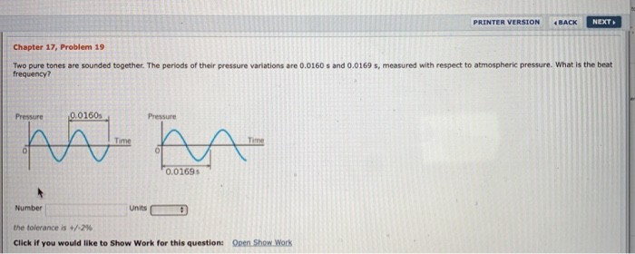 Solved PRINTER VERSION BACK NEXT Chapter 17, Problem 19 Two | Chegg.com