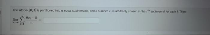 Solved The interval (0,4) is partitioned into n equal | Chegg.com