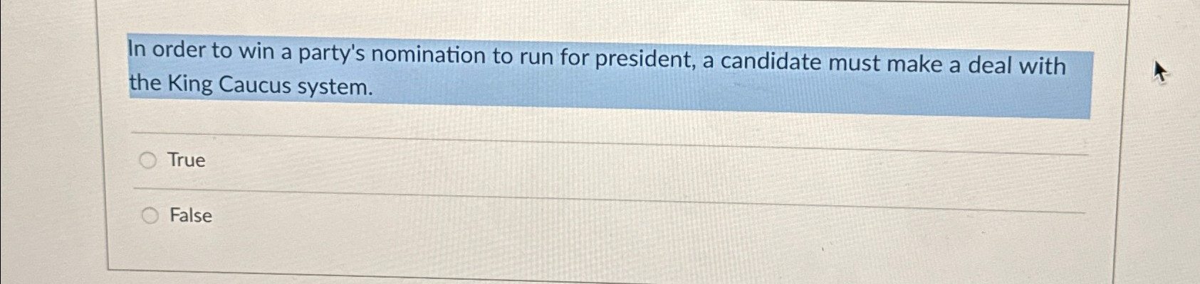 Solved In order to win a party's nomination to run for | Chegg.com
