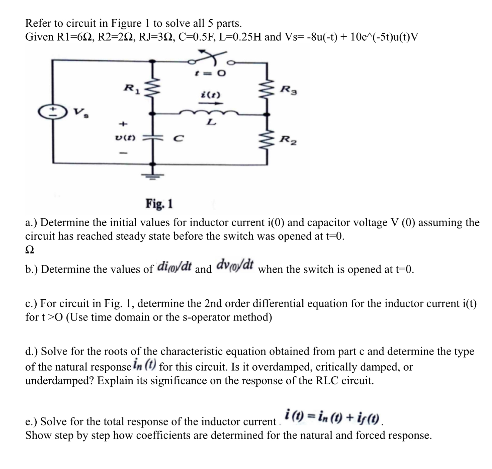 Solved Refer to circuit in Figure 1 ﻿to solve all 5 | Chegg.com