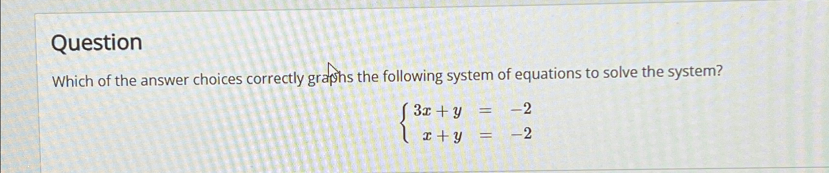 Solved QuestionWhich of the answer choices correctly graphs | Chegg.com