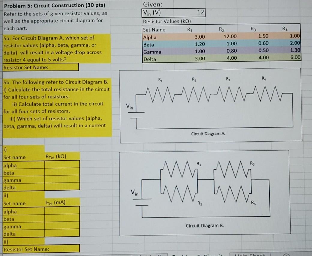 Solved Problem 5 Circuit Construction 30 Pts Refer To The 