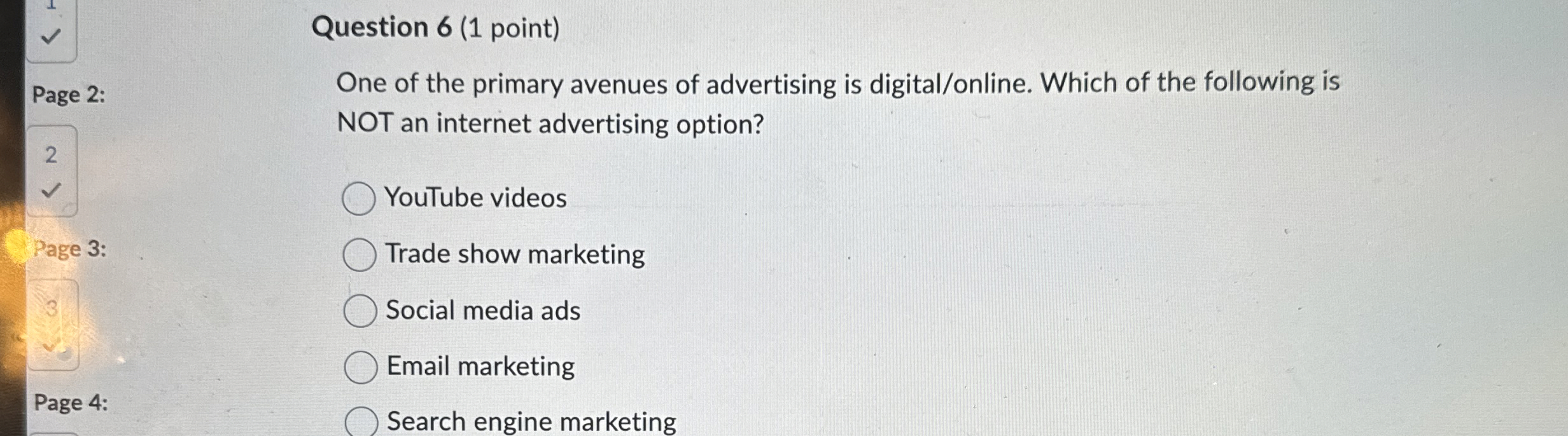 Solved Question 6 (1 ﻿point)Page 2:One of the primary | Chegg.com