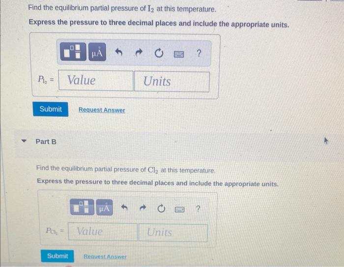 Solved Consider the following reaction: I2( g)+Cl2( | Chegg.com