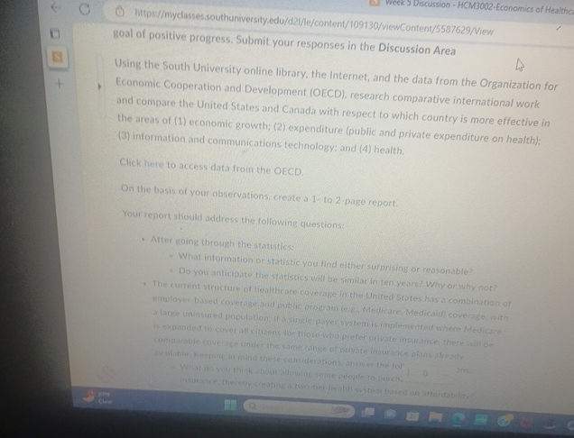 Solved Week 3 ﻿Discussion - ﻿HCM3002-Economics of | Chegg.com