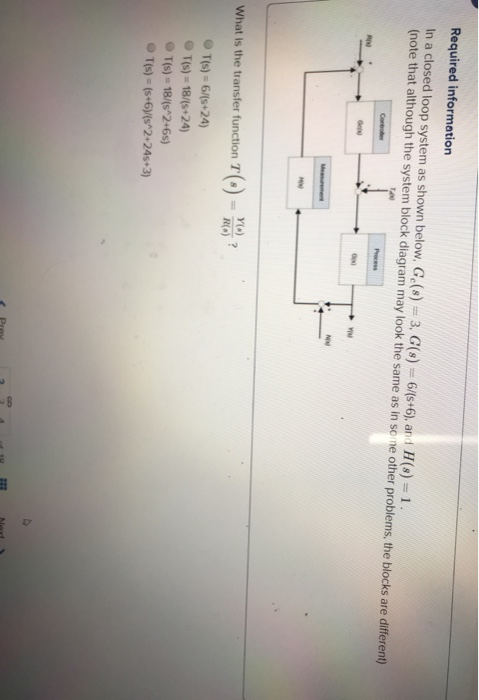 Solved Required information In a closed loop system as shown | Chegg.com