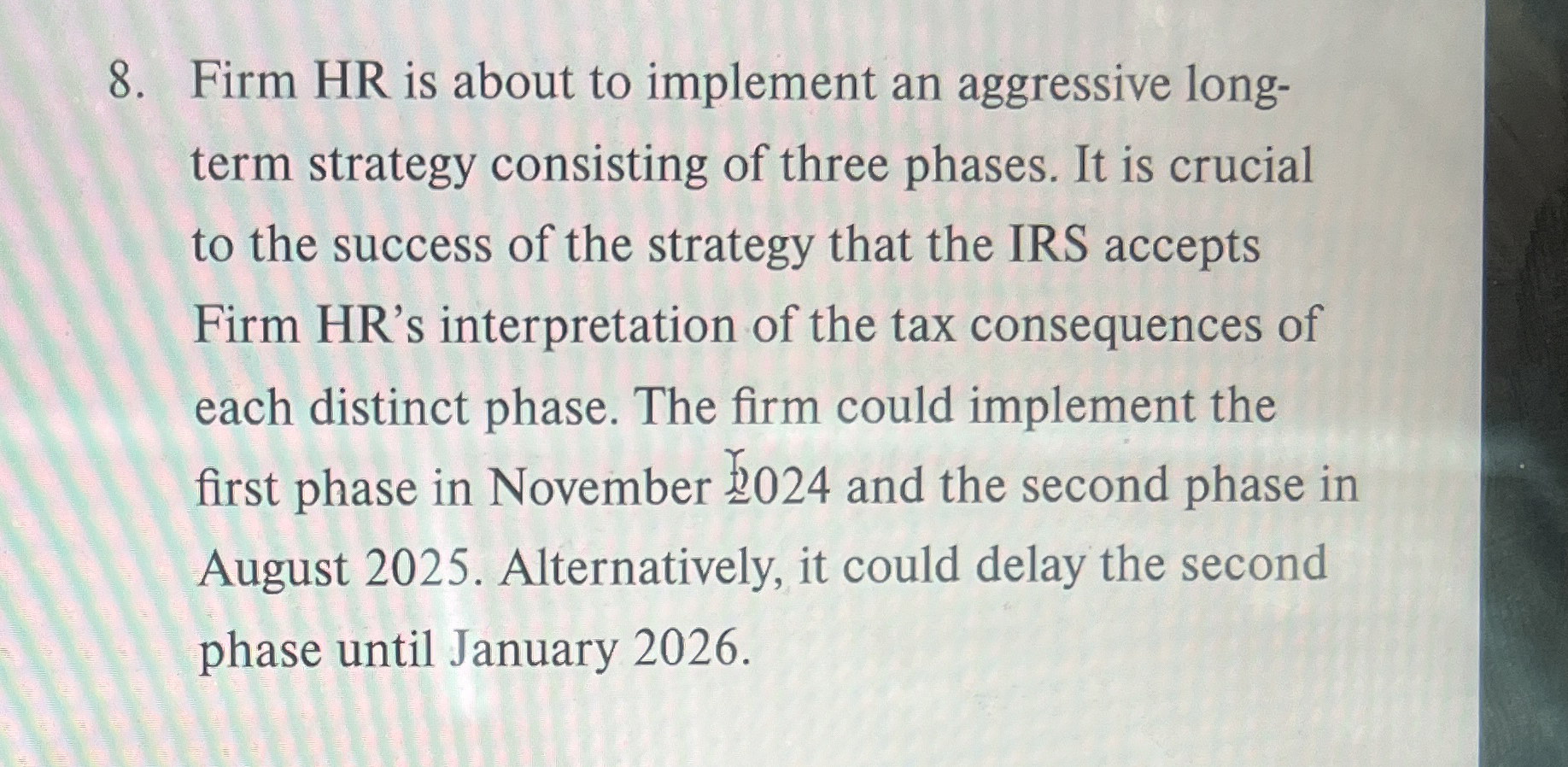 Solved Firm HR is about to implement an aggressive longterm | Chegg.com