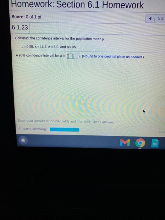 Solved Homework Section 6 1 Homework Score 0 Of 1 Pt 5 Of
