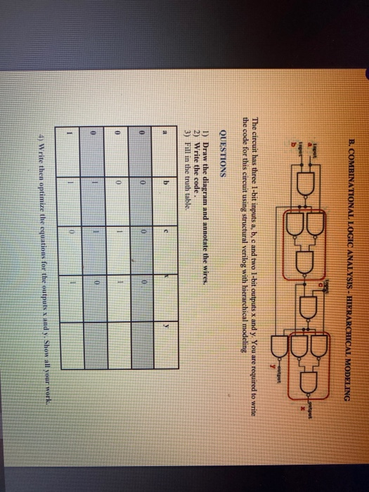 B. COMBINATIONAL LOGIC ANALYSIS - HIERARCHICAL | Chegg.com