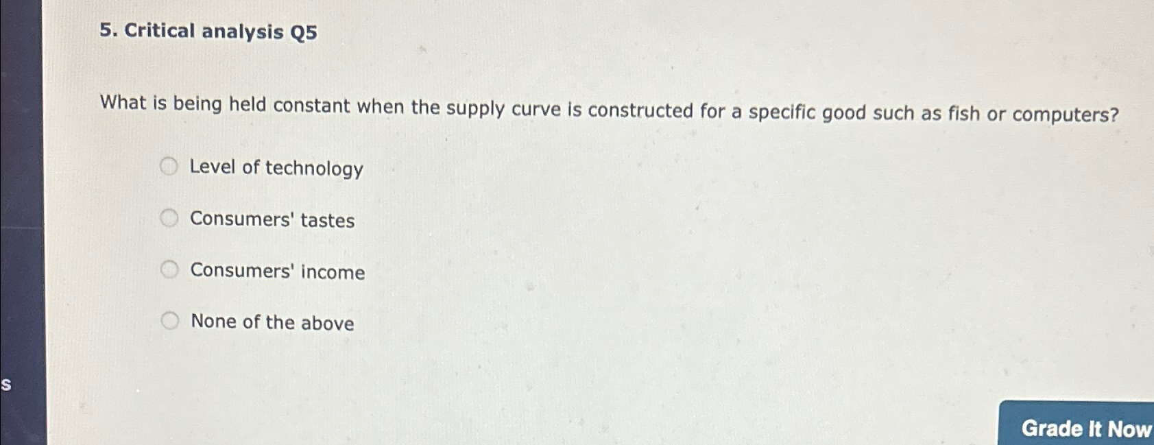 Solved Critical analysis Q5What is being held constant when | Chegg.com