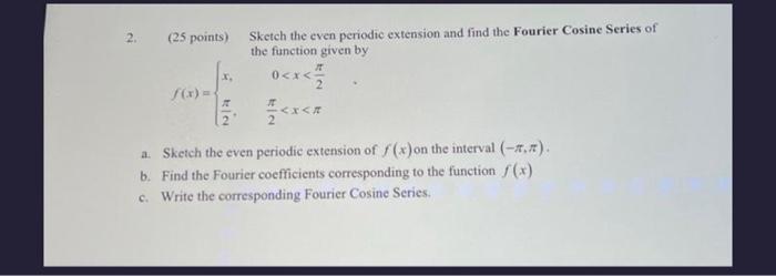 Solved (25 points) Sketch the even periodic extension and | Chegg.com