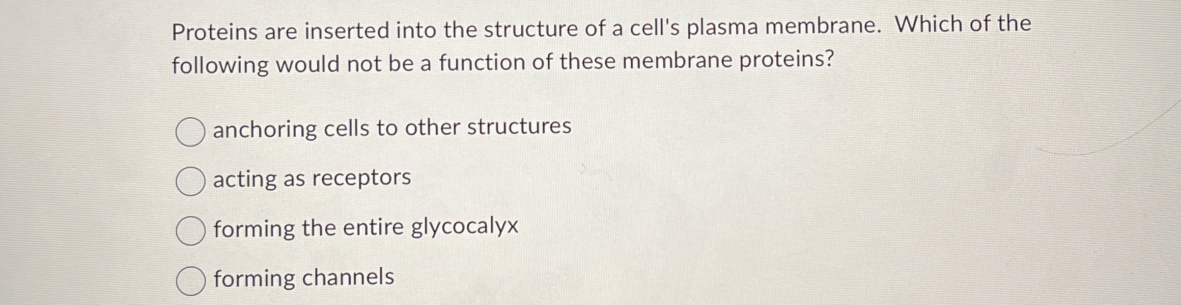 Solved Proteins are inserted into the structure of a cell's | Chegg.com