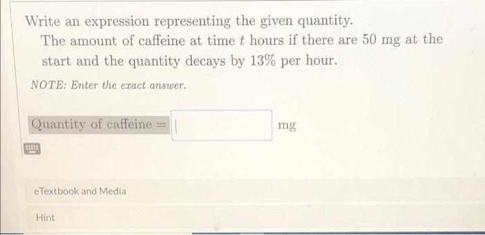 Solved Write an expression representing the given quantity. | Chegg.com
