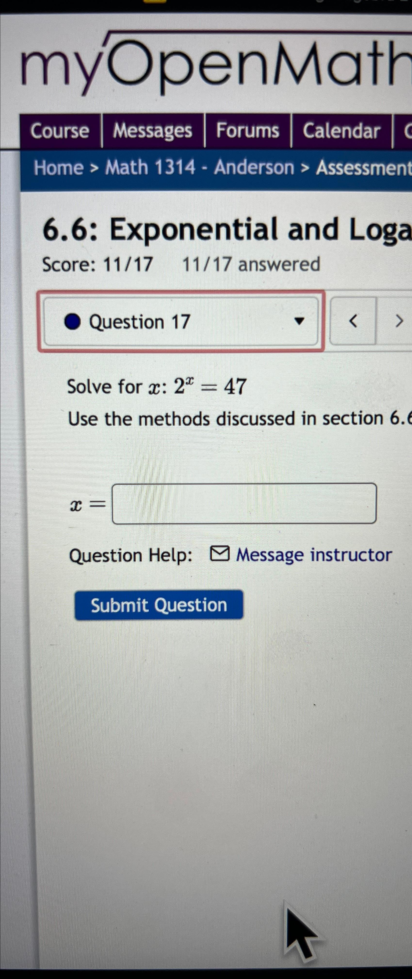 Solved myOpenMatrCourseMessagesForumsCalendarHome > ﻿Math | Chegg.com