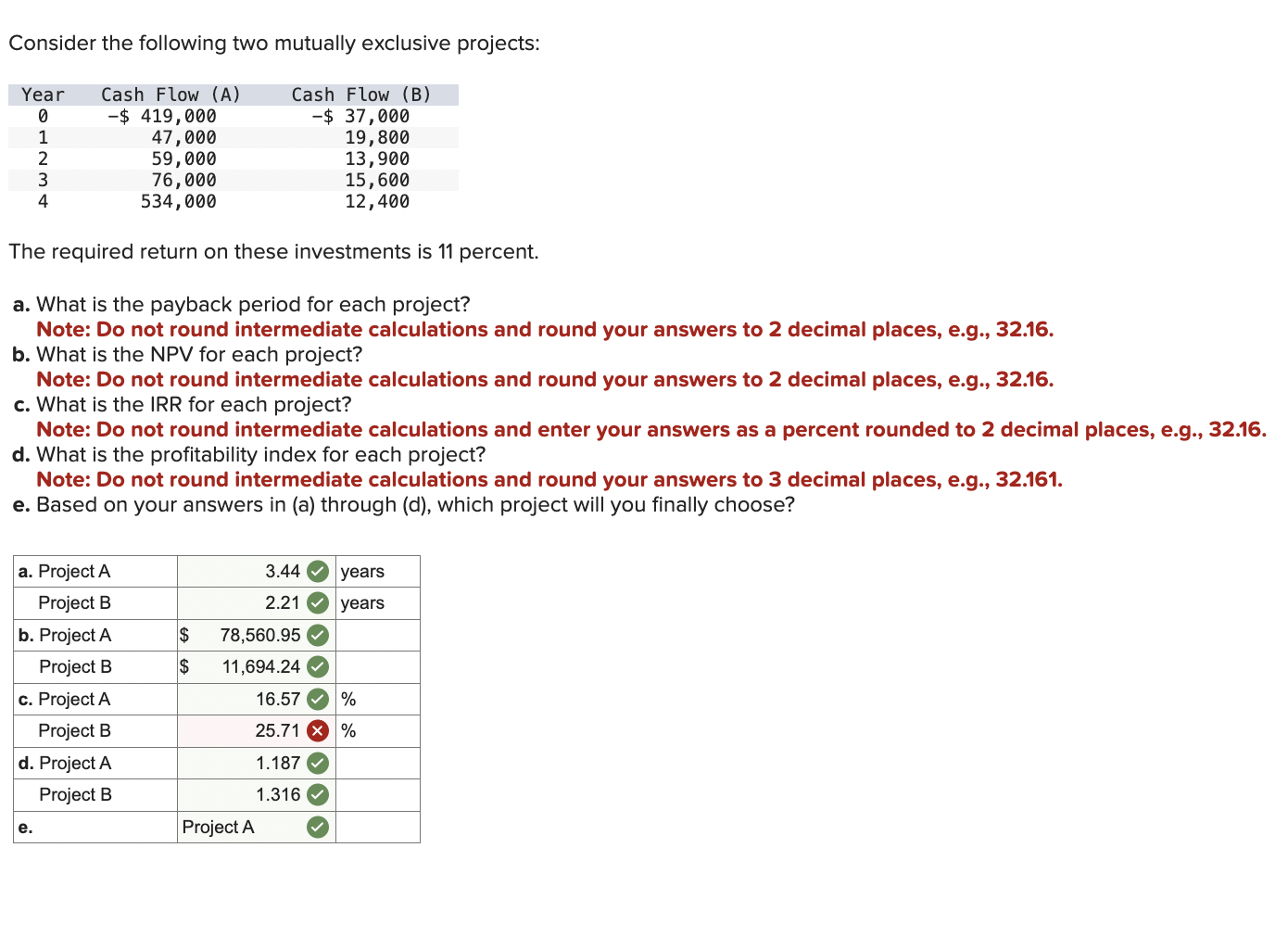 Solved Consider the following two mutually exclusive | Chegg.com
