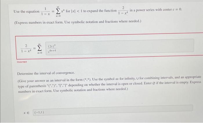 Solved Use the equation 1−x1=∑n=0∞xn for ∣x∣